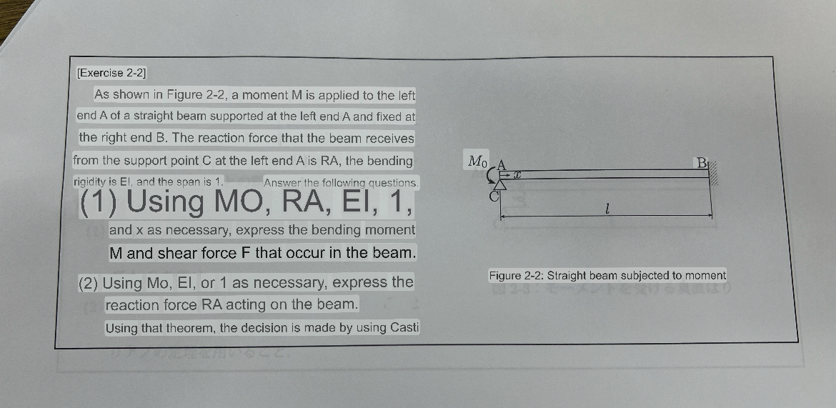 Solved [Exercise 2-2]As shown in Figure 2-2, ﻿a moment M ﻿is | Chegg.com