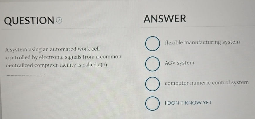 Solved QUESTION(i)A system using an automated work cell | Chegg.com