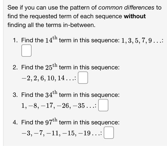 Solved See If You Can Use The Pattern Of Common Differences 3925