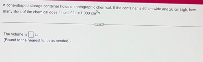 Solved A cone-shaped storage container holds a photographic | Chegg.com