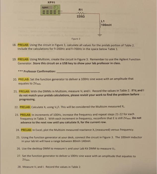 Solved XFG1 Agilent L1 100mH Figure 3 18. PRELAB: Using the | Chegg.com