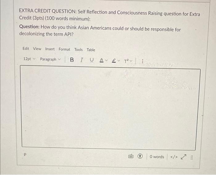 Solved EXTRA CREDIT QUESTION: Self Reflection and | Chegg.com