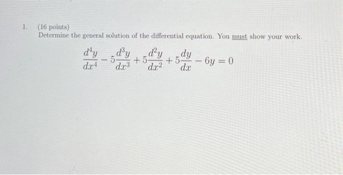 Solved Ordinary Differential Equations#1 PLEASE SHOW WORK | Chegg.com