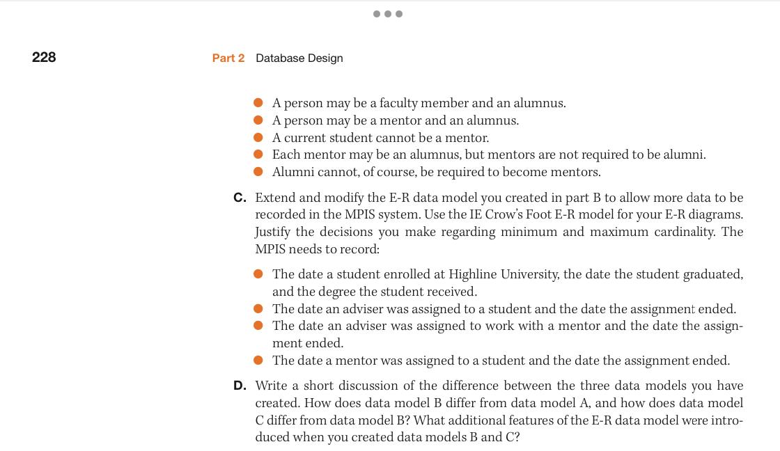 Solved Chapter 5 ﻿Data Modeling with the Entity-Relationship | Chegg.com