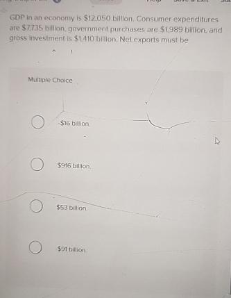 Solved GDP in an econony is $12050 ﻿billion. Consumer | Chegg.com