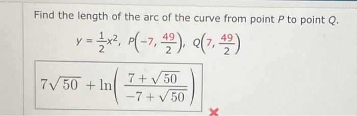 Solved Find the length of the arc of the curve from point P | Chegg.com