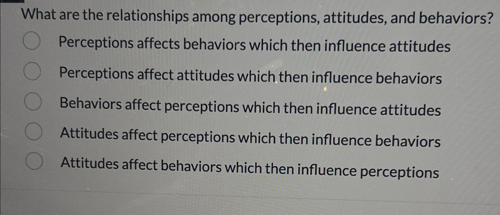 Solved What are the relationships among perceptions, | Chegg.com