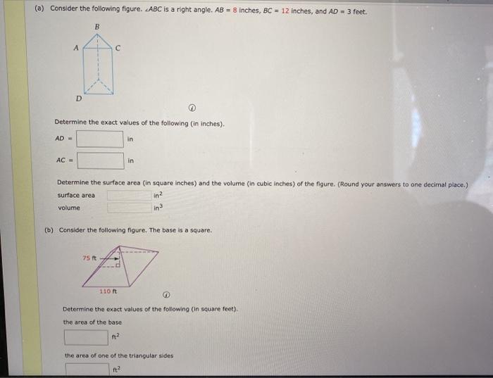 Solved (a) Consider the following figure. ABC is a right | Chegg.com