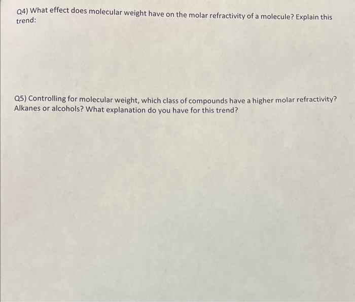 Solved Q4) What effect does molecular weight have on the | Chegg.com