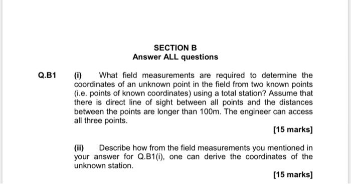 Solved Section B Answer All Questions Q B1 I What Field