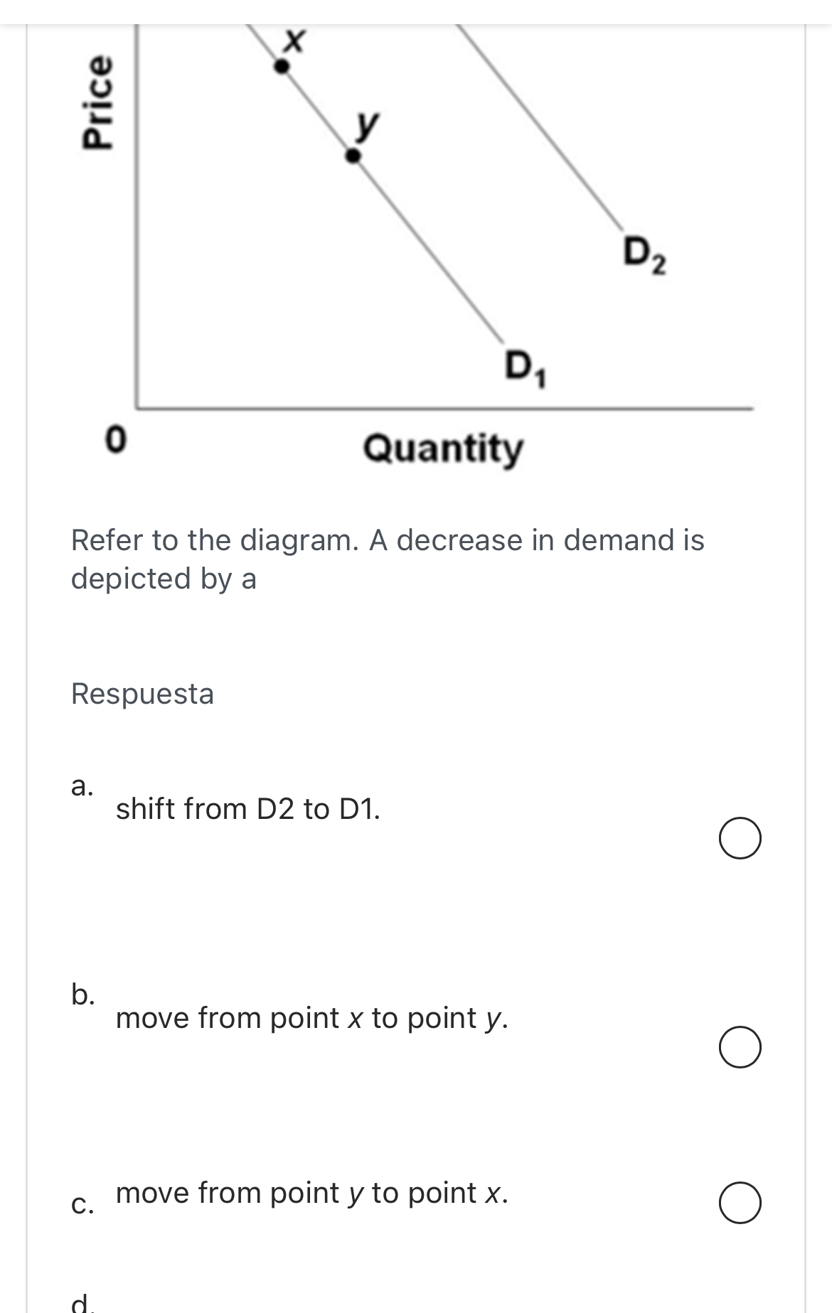Solved Refer to the diagram. A decrease in demand is | Chegg.com