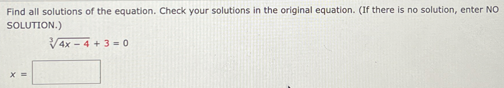 Solved Find all solutions of the equation. Check your | Chegg.com