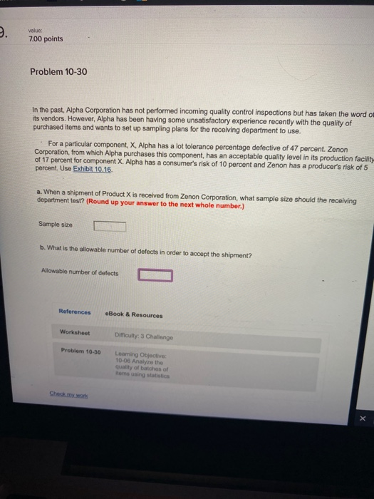 Solved 2. value: 7.00 points Problem 10-30 In the past, | Chegg.com