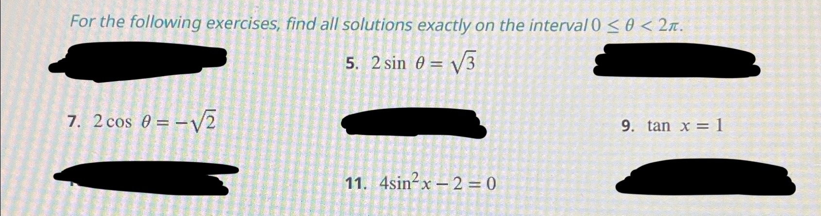 Solved For the following exercises, find all solutions | Chegg.com