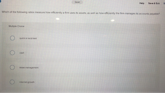 Solved Saved Help Save & Exit S. Which of the following | Chegg.com