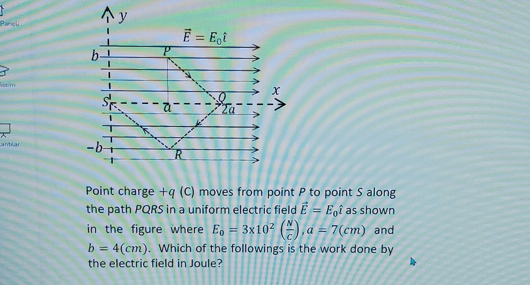 Solved Point charge +q (C) moves from point P to point S | Chegg.com