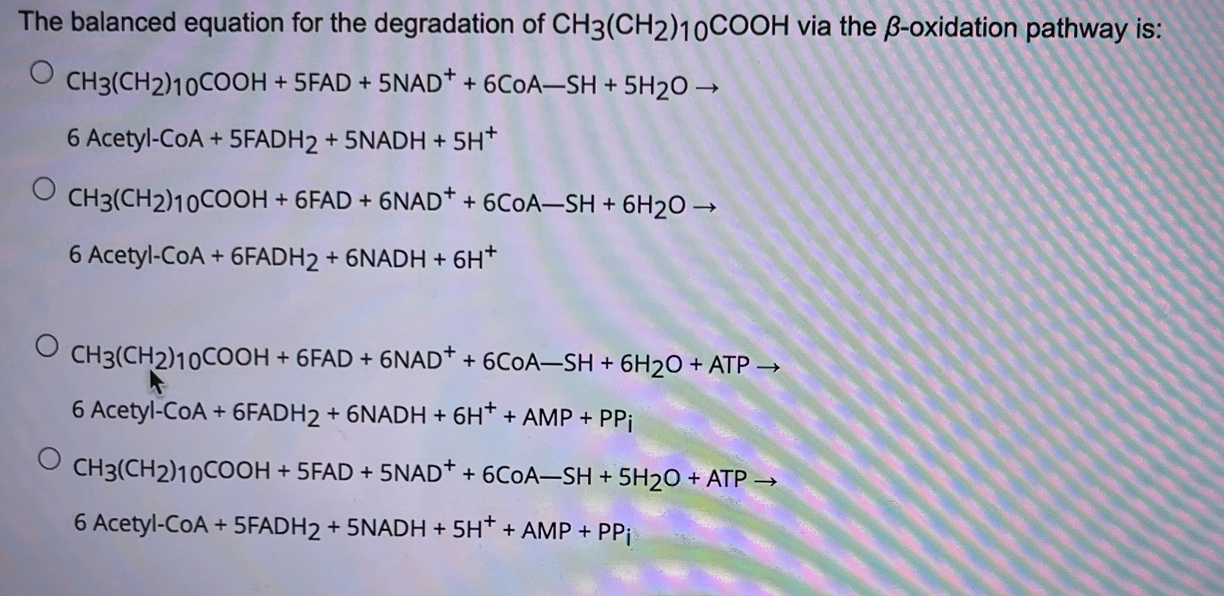 Solved The balanced equation for the degradation of | Chegg.com