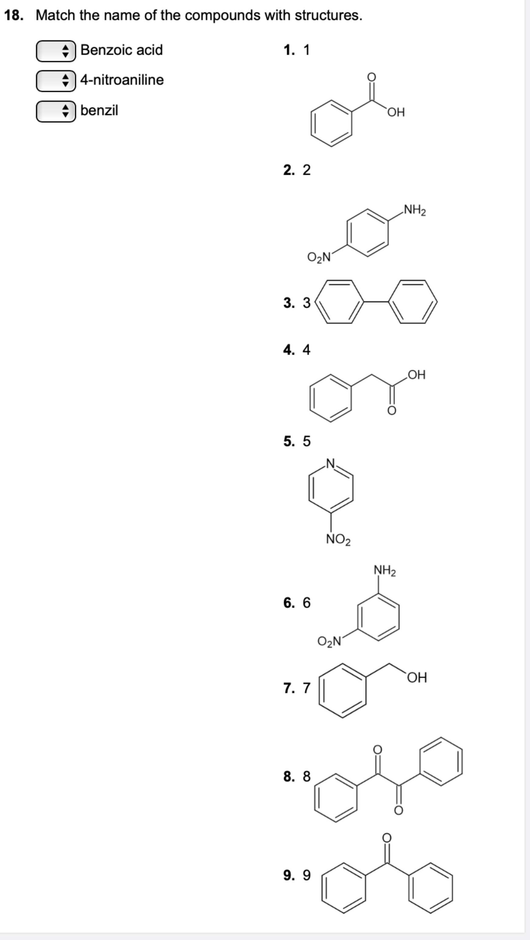 Solved Match the name of the compounds with structures.| | Chegg.com
