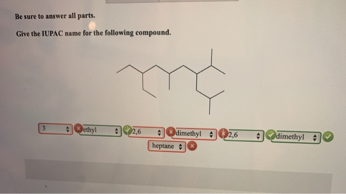 Solved Be sure to answer all parts. Give the IUPAC name for | Chegg.com