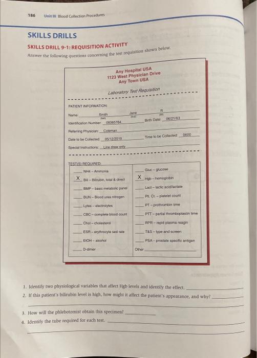 SKILLS DRILL 9-1: REQUISITION ACTIVITY Anawer the | Chegg.com