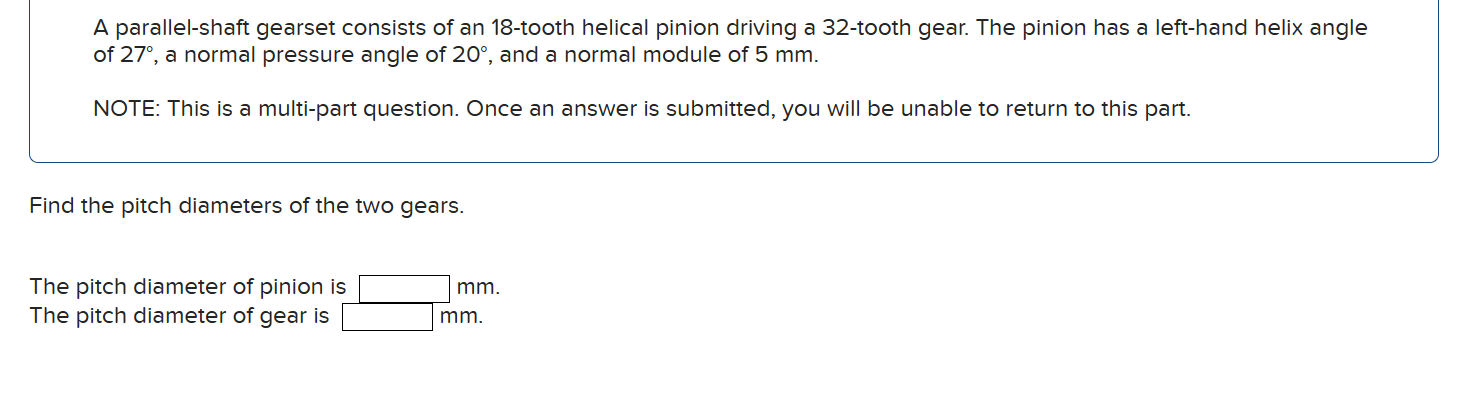 Solved A parallel-shaft gearset consists of an 18-tooth | Chegg.com
