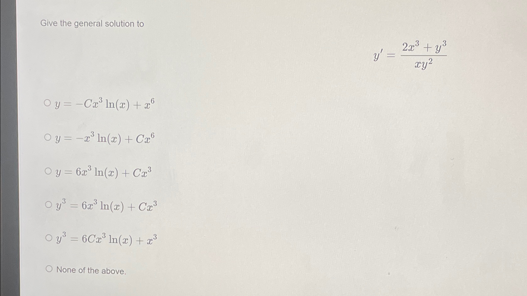 Solved Give the general solution | Chegg.com