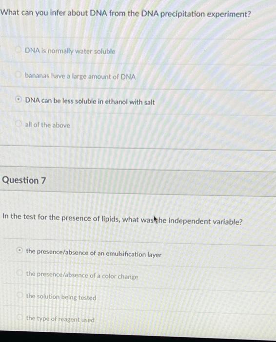 Solved What can you infer about DNA from the DNA | Chegg.com