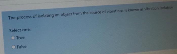 Solved The process of isolating an object from the source of | Chegg.com