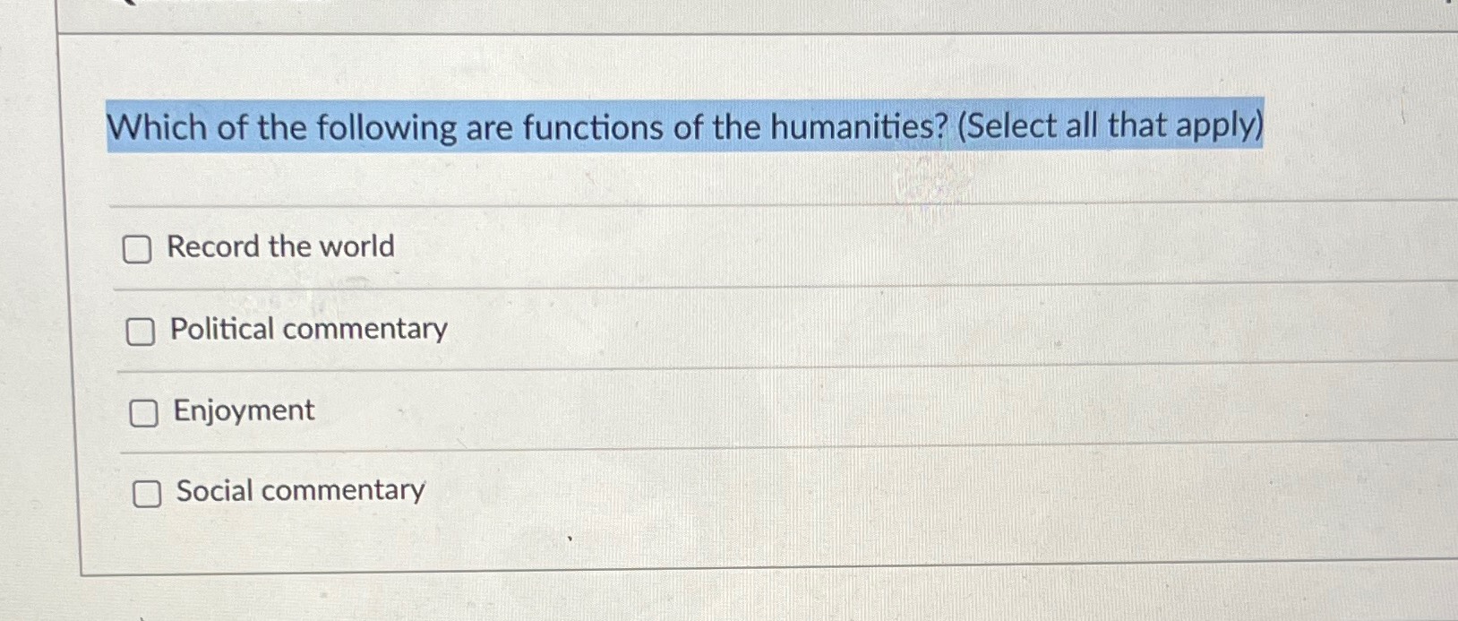 Solved Which of the following are functions of the | Chegg.com