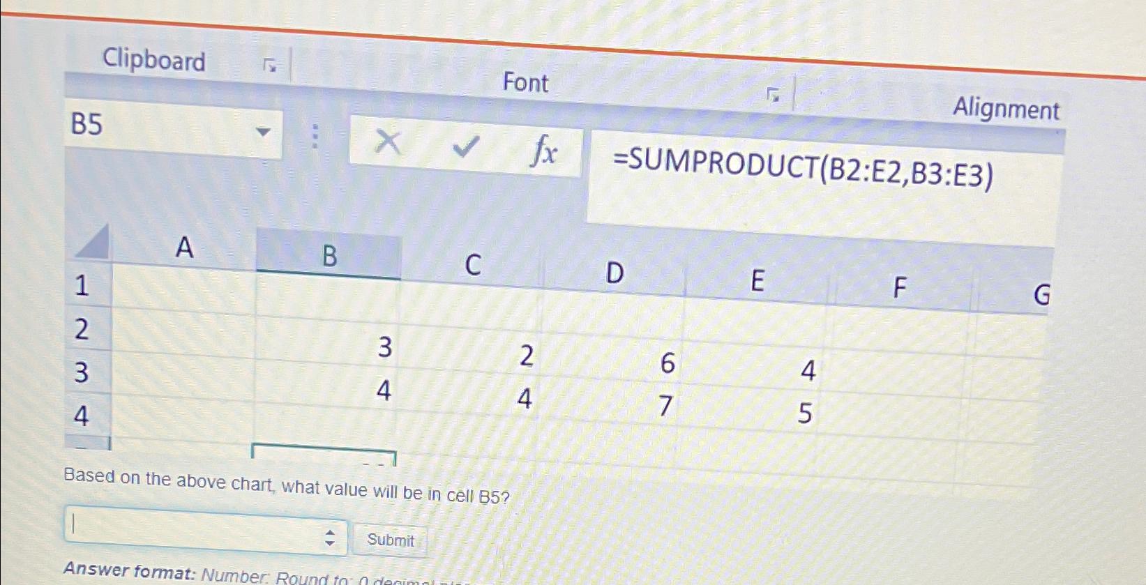 Solved Based on the above chart, what value will be in cell | Chegg.com