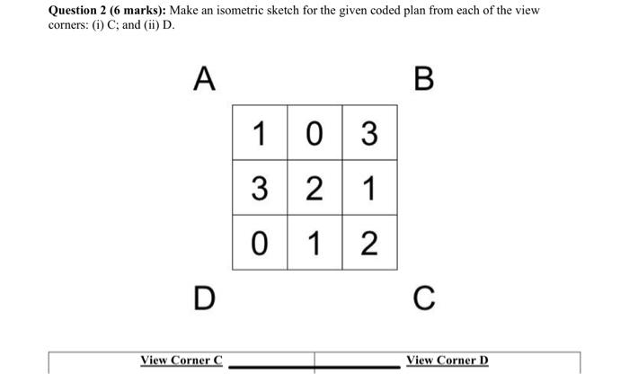 Solved Question 2 (6 marks): Make an isometric sketch for | Chegg.com