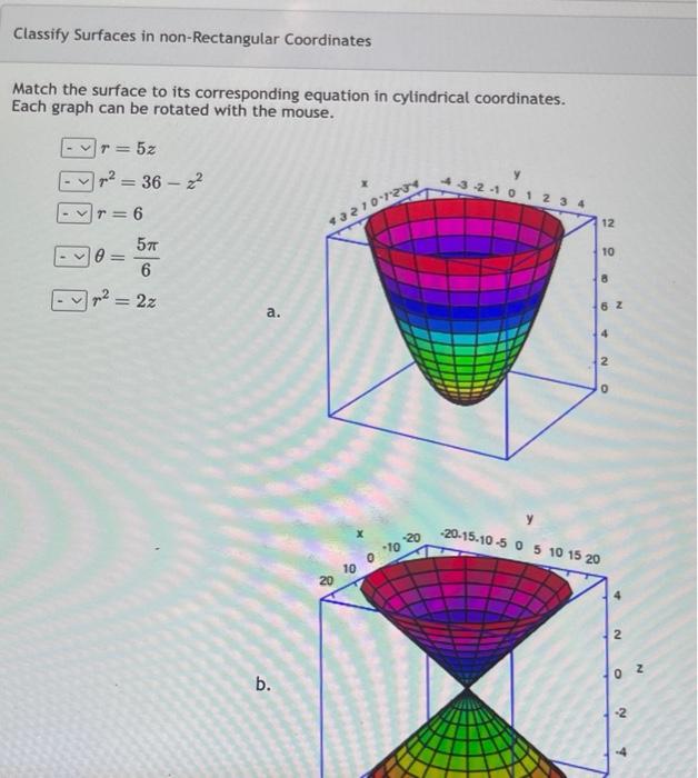 Solved Classify Surfaces in non-Rectangular Coordinates | Chegg.com