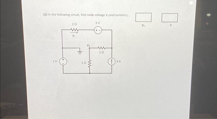Solved (2) In the following circuit, find node voltage V1 | Chegg.com