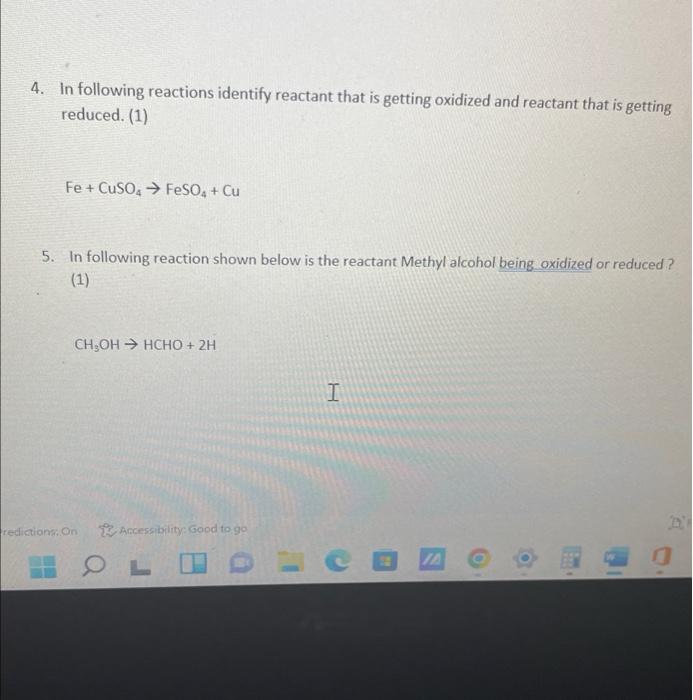 Solved 4. In following reactions identify reactant that is | Chegg.com