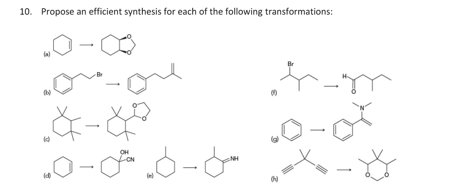 Solved Propose an efficient synthesis for each of the | Chegg.com