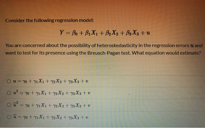 Solved Consider the following regression model: Y = Bo + | Chegg.com