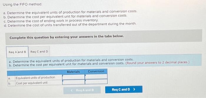 Solved Easy Inc. uses the FIFO method in its process costing | Chegg.com