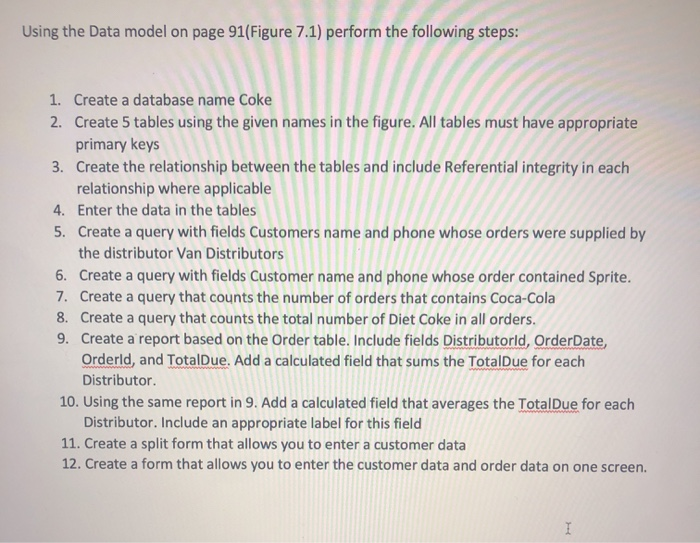Solved Using the Data model on page 91(Figure 7.1) perform | Chegg.com