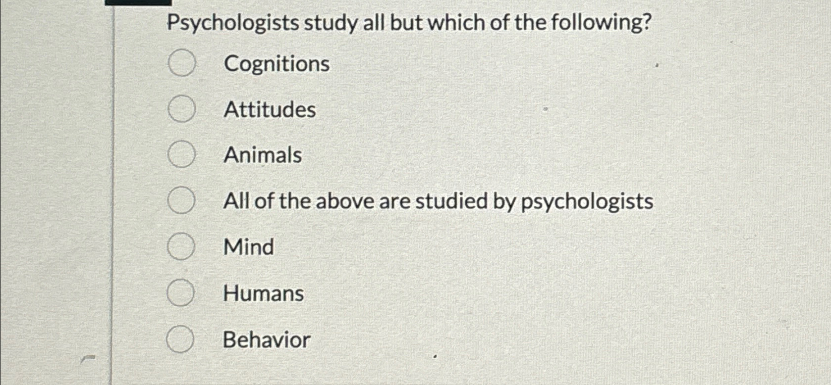 Solved Psychologists study all but which of the | Chegg.com