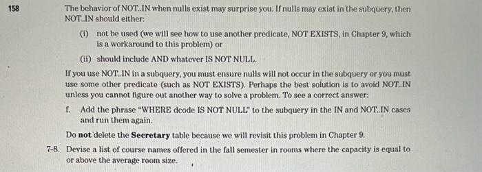 Solved Oracle chapter 7 using sql plusShow what to type for | Chegg.com