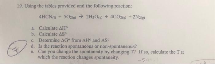 Solved 19. Using the tables provided and the following | Chegg.com
