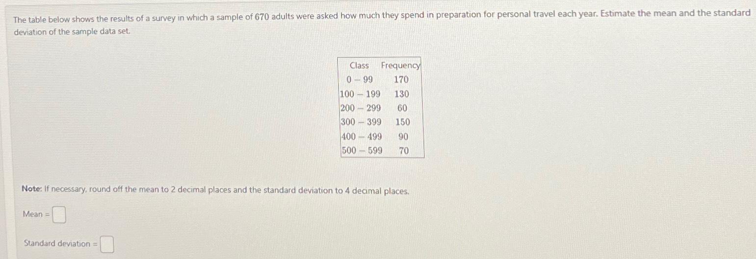 Solved deviation of the sample data | Chegg.com