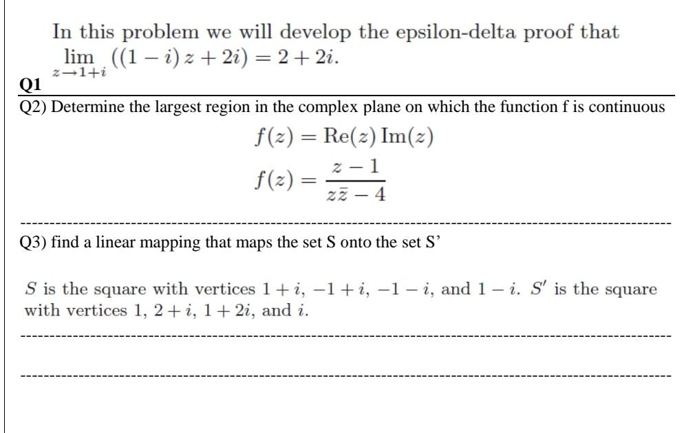 Solved In this problem we will develop the epsilon-delta | Chegg.com
