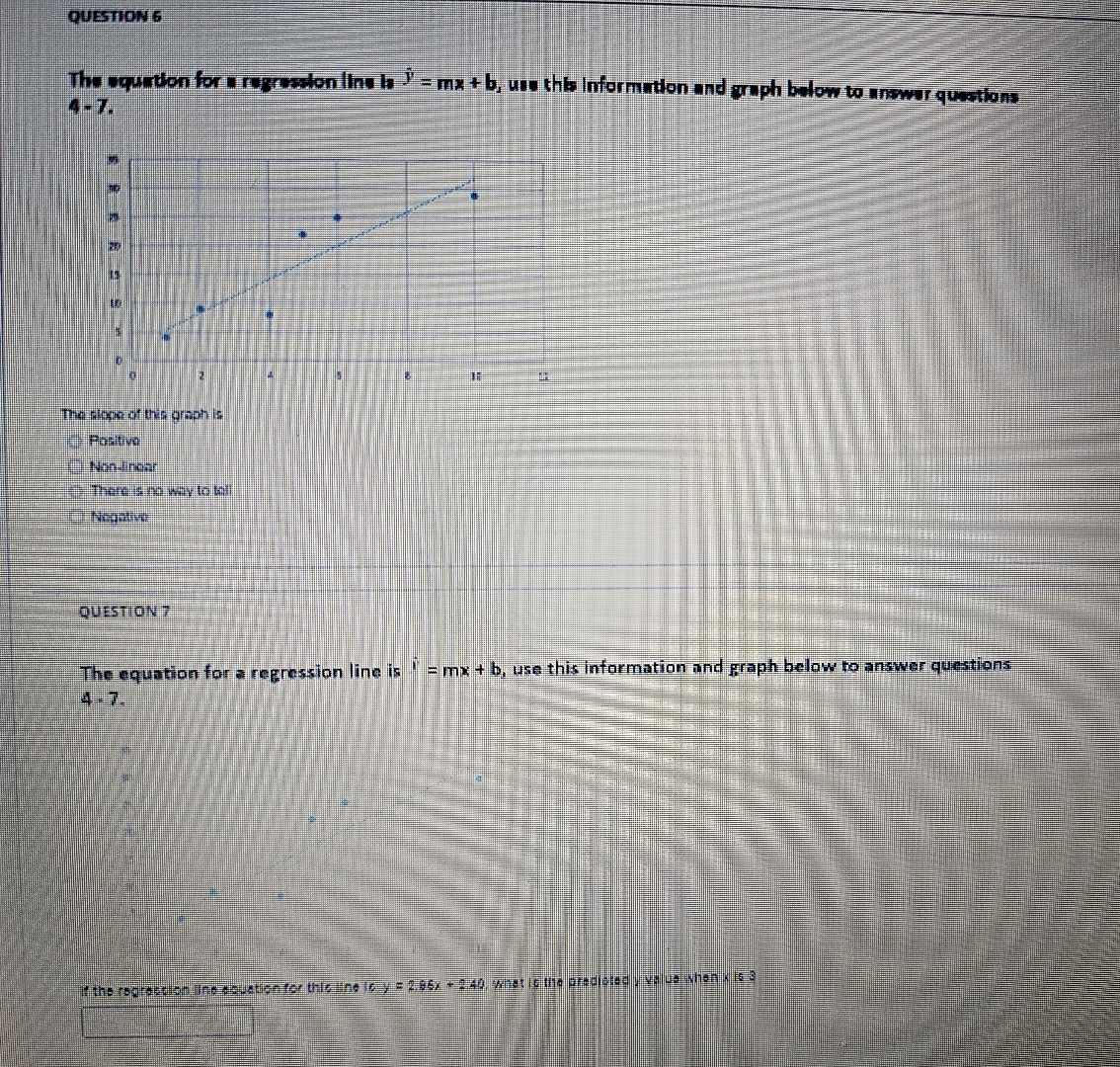 Solved need helpQUESTION 4The equation for a regression line | Chegg.com