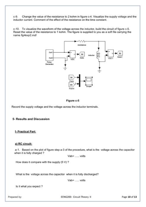 Solved Experiment No. 2 First Order Circuits 1. Objectives | Chegg.com