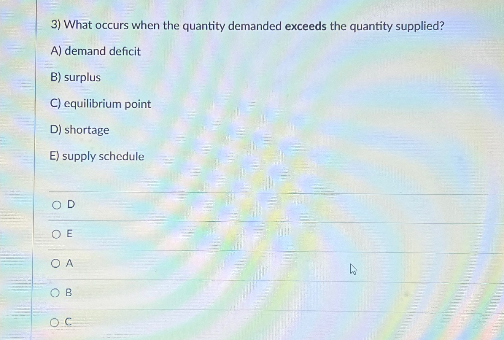 Solved What occurs when the quantity demanded exceeds the | Chegg.com
