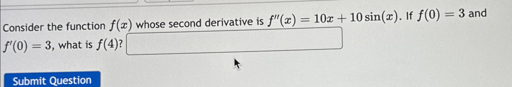 Solved Consider the function f(x) ﻿whose second derivative | Chegg.com