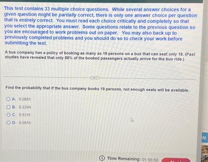 Solved This test contains 33 multiple choice questions. | Chegg.com