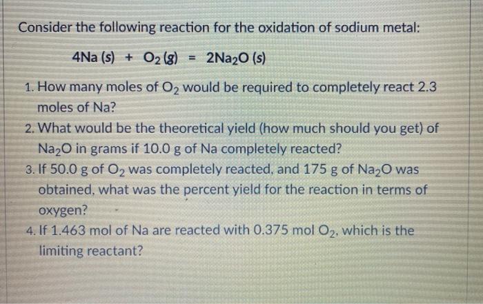Solved Consider the following reaction for the oxidation of | Chegg.com