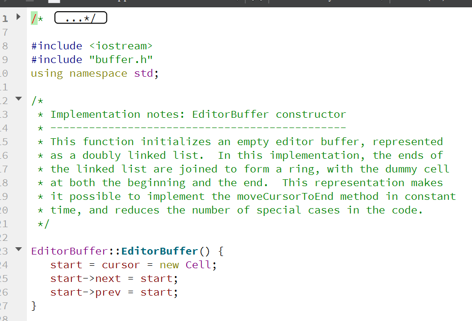 Solved Implement the EditorBuffer class using the strategy | Chegg.com